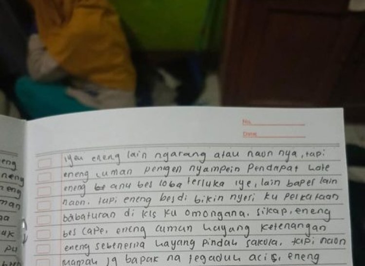 Isi Surat Terakhir Eneng Bocah 14 Tahun yang Pilih Untuk Mengakhiri ...